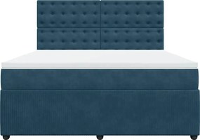 Box spring postel s matrací tmavě modrá 180x200 cm samet 3292422