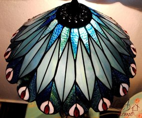 Stolní lampa Tiffany Peacock - Ø 40*68 cm