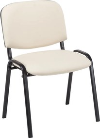 Sada 4 konferenčních židlí Ken umělá kůže – krémová