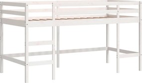 vidaXL Dětská patrová postel se žebříkem 90x200 cm borové dřevo [835899] Barva: Bílá