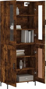 Skříň highboard kouřový dub 69,5 x 34 x 180 cm kompozitní dřevo 3198342
