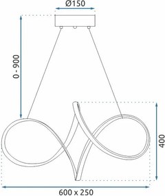Toolight Rea, Závěsné LED svítidlo G081-1CP Gold, OSW-09740
