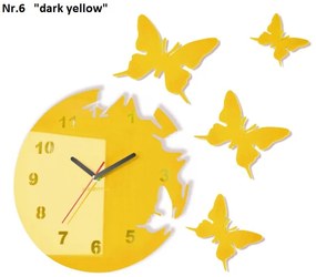 Nástěnné hodiny s nalepovacími motýly