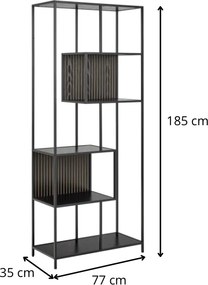 Knihovna SEAFORD I 185 cm černá
