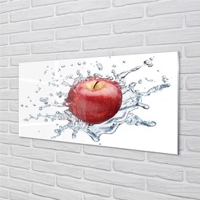 Obraz na skle Červené jablko ve vodě 120x60 cm