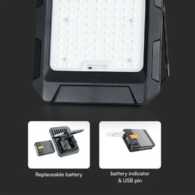 LED Solární reflektor LED/10W/3,7V IP65 4000K černá + DO