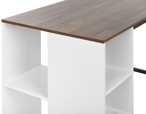 Psací stůl 120 x 60 cm tmavé dřevo/bílý DESE Beliani