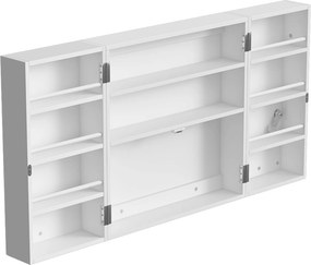 HOMCOM zamykatelná lékárnička, 2 dvířka, 11 přihrádek, 2 klíče, závěsná 53 × 20 × 53 cm, bílá | Aosom