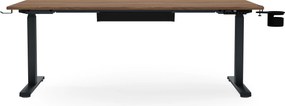 Elektrický stůl s regulací výšky ergonomický antracitový/ořech,1600x800 mm: ARIA