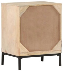 vidaXL Noční stolek 40 x 30 x 50 cm masivní mangovník a přírodní rákos