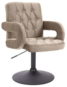 LuxuryForm DESIGN Otočná židle BOSTON VELUR na černém talíři - latte