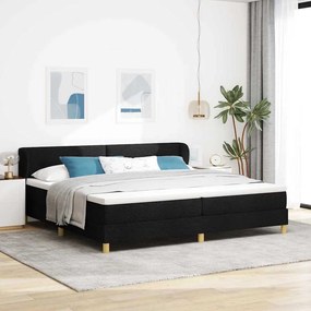 Postel s boxspringem s čelo Černá 200 x 200 cm textil 3340236