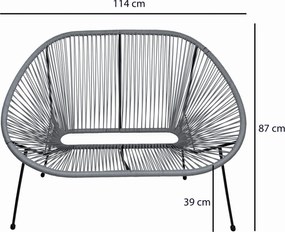 Zahradní lavička ACAPULCO - šedá