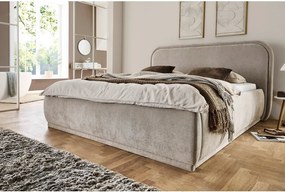 Béžová čalouněná dvoulůžková postel s úložným prostorem s roštem 180x200 cm Soma – Meise Möbel