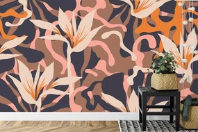 Fototapeta Abstract Jungle Plants Pattern. Creative Collage Contemporary Floral Seamless Pattern. Fashionable Template For Design. Samolepící tapety 416x254