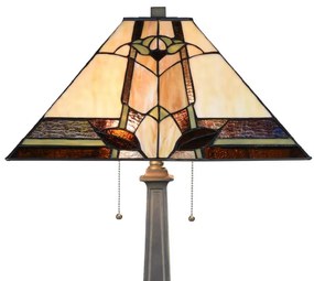 Stolní lampa Tiffany Solei béžová ve stylu art deco – 80 cm