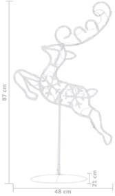 vidaXL Marketos Akryloví vánoční létající sobi a sáně 260 x 21 x 87 cm barevní