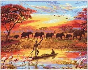 NORIMPEX Malování podle čísel Africká savana / 40x50 cm