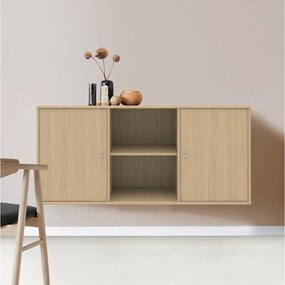 Nízká závěsná komoda v dekoru dubu v přírodní barvě 133x61 cm Mistral – Hammel Furniture