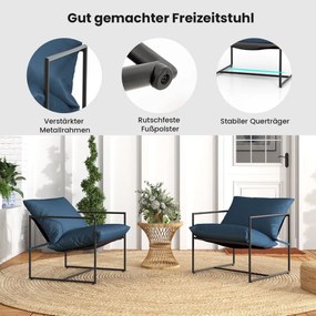 Costway Sada 2 křesel Sling Accent se sedákem a opěradlem a kovovým rámem