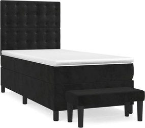 Box spring postel s matrací černá 80 x 200 cm samet 3138051