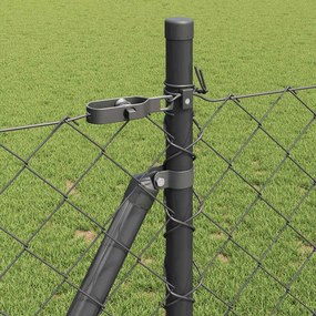 Zábradlí s betonovým základem 10 x 0,8 m Ocel potažená PVC Šedá 3351264