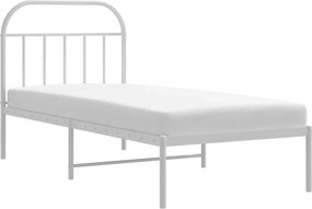 vidaXL Kovový rám postele s čelem 90 x 190 cm [353676] Barva: Bílá