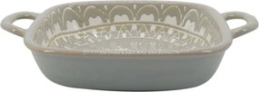 Porcelánová šedá zapékací miska Arés Ramekin s úchyty – 18*18*4,5 cm
