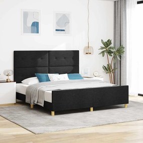 Rám postele s čelo Černá 180 x 200 cm textil 3344748
