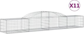 Klenuté gabionové koše 11 ks 300x50x40/60 cm pozinkované železo 3146656