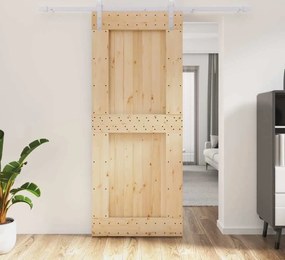 vidaXL Posuvné dveře s kováním 85 x 210 cm masivní borové dřevo [3203034]