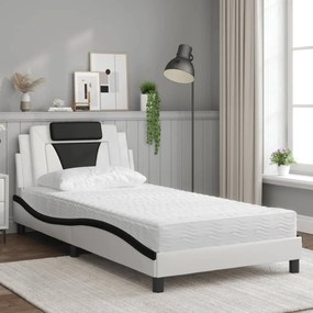 Postel Viana s matrací bílá a černá 100 x 200 cm umělá kůže 3208781