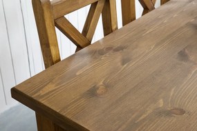 ARTEN Rustikální jídelní stůl POPRAD MES02A - borovice (světlý vosk/tmavý vosk) ROZMĚR: (š/h/v) 120 x 80 x 76 cm