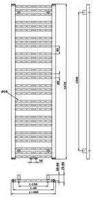 Bruckner - Koupelnový radiátor ALBRECHT 547W/230V 50x157 cm bílá