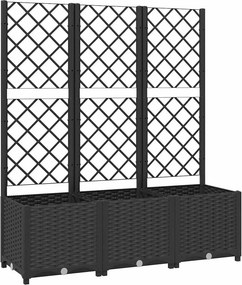 Zahradní květináč s mřížkou černý 120 x 40 x 136 cm PP 318273