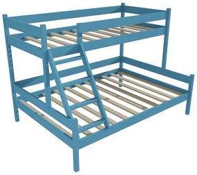 Vomaks Patrová postel s rozšířeným spodním lůžkem PPS 002 Rozměr: 90/120 x 200 cm, Barva: barva modrá