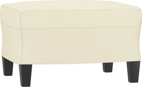 Křeslo s podnožkou krémové 60 cm umělá kůže 3201160