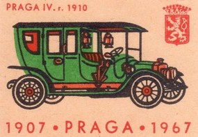 Plechová cedule Praga IV 1910 Velikost: A4 (30 x 20 cm)