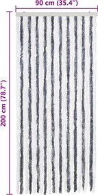 Závěs proti hmyzu šedobílý 90 x 200 cm Chenille 315124