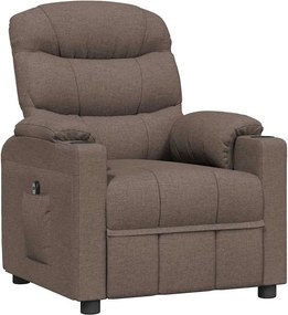 Elektrické polohovací křeslo taupe textil 3143499