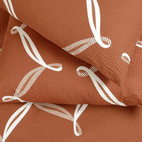 Goldea krepové ložní povlečení deluxe - designová lana na skořicovém 240 x 200 a 2ks 70 x 90 cm