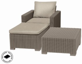 Zahradní nábytek Keter set stůl + křeslo + podnožka California cappuccino