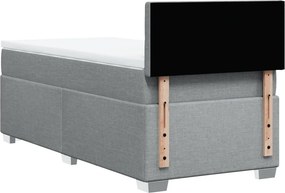 Box spring postel s matrací světle šedá 90x190 cm textil 3285757