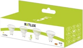 RETLUX REL 37 LED GU10 4x5W / 425 lm / 3000K - teplá bílá / 4ks