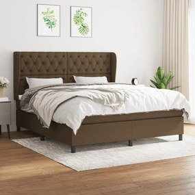 Box spring postel s matrací tmavě hnědá 160x200 cm textil 3128216