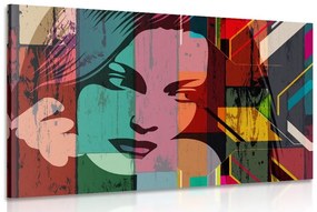 Obraz portrét ženy na barevném pozadí - 90x60 cm