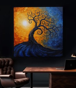 Obraz na plátně - Strom života Sluneční úklon FeelHappy.cz Velikost obrazu: 120 x 120 cm