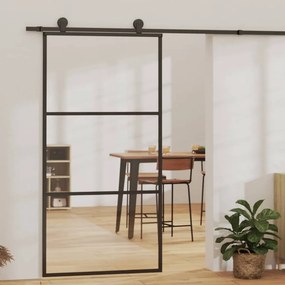Posuvné dveře ESG sklo a hliník 102 x 205 cm černé 151010