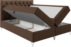 Boxspringová postel, 160x200, hnědá látka Velvet, GULIETTE + dárek
