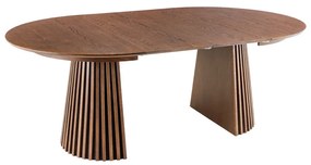Massive home | Kulatý jídelní stůl VALHALLA BROWN 120-160-200 CM dubová dýha rozkládací